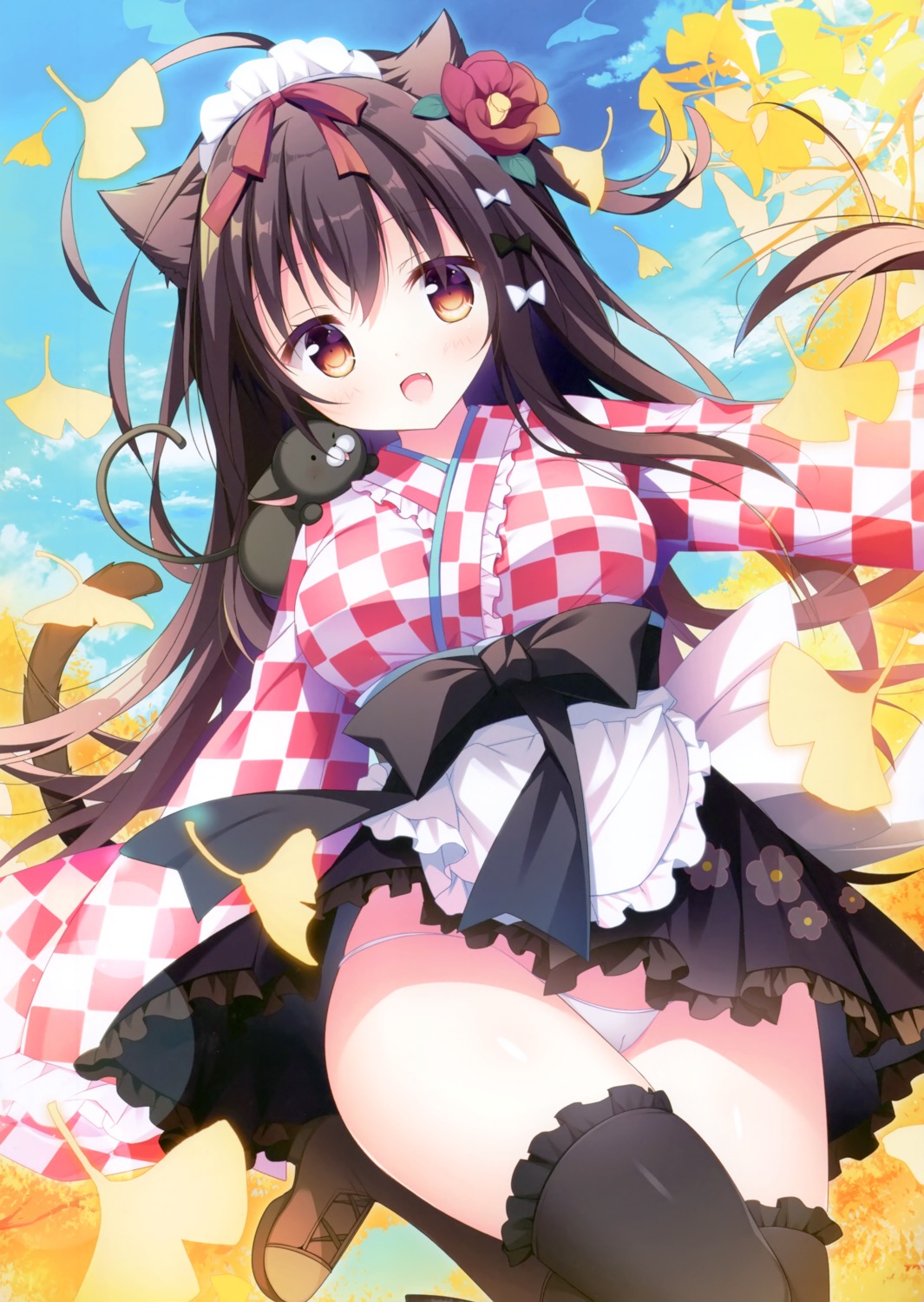 shiromochi sakura animal ears cameltoe maid nekomimi pantsu skirt lift tail thighhighs wa maid ...